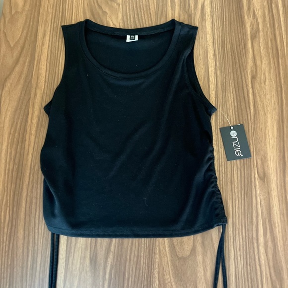 Onzie | Tops | Onzie Black Tank With Ties | Poshmark